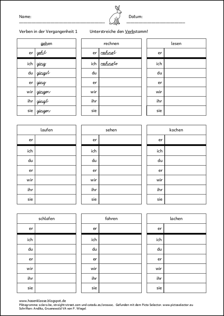 Kollege verliebt in mich: Präteritum von üben