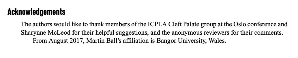 Speaking my languages: extIPA acknowlegments