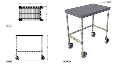 Metro Shelving Products: Mobile Demo Table MDP1830 - SPECIAL BUY!
