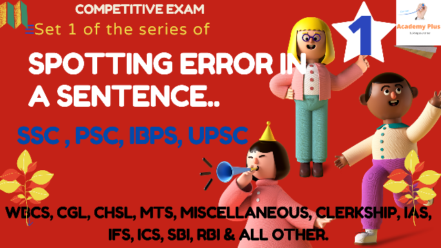 Spot The Error In The Sentence With Answers Identifying Sentence Spot The Error In The Sentence With Answers Identifying Sentence