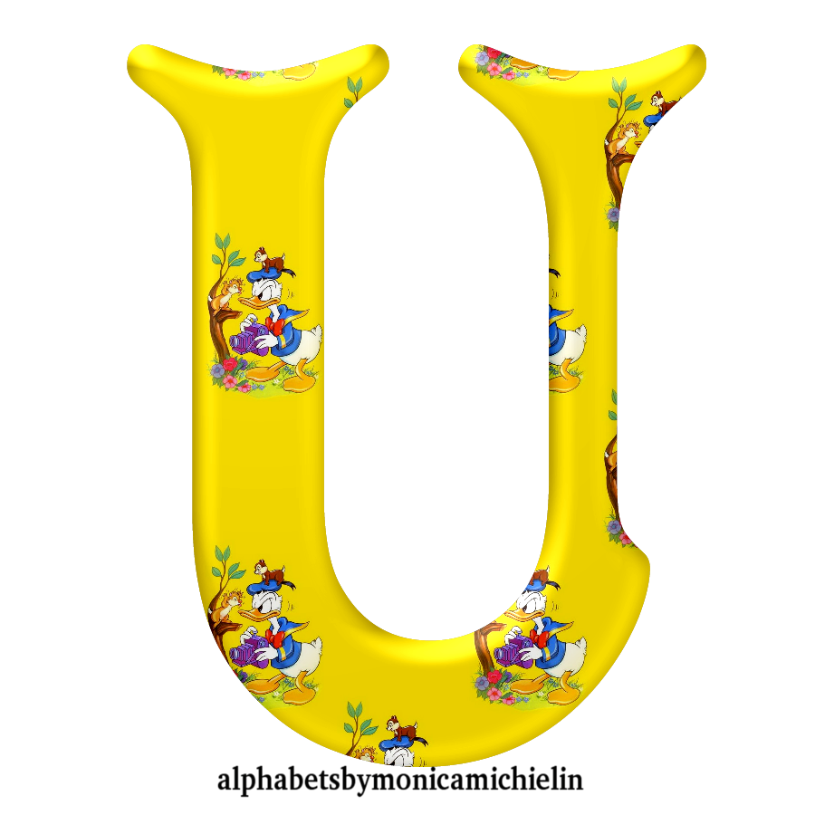 M. Michielin Alphabets: DONALD DUCK YELLOW TEXTURE SEAMLESS ALPHABET ...