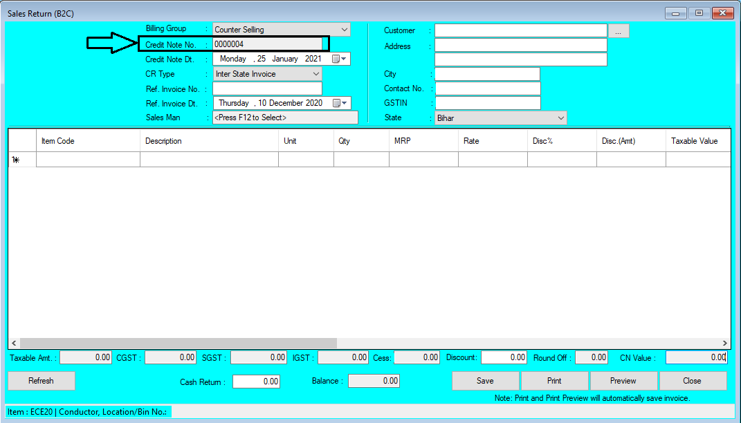 Sales Return B2C Help Guide