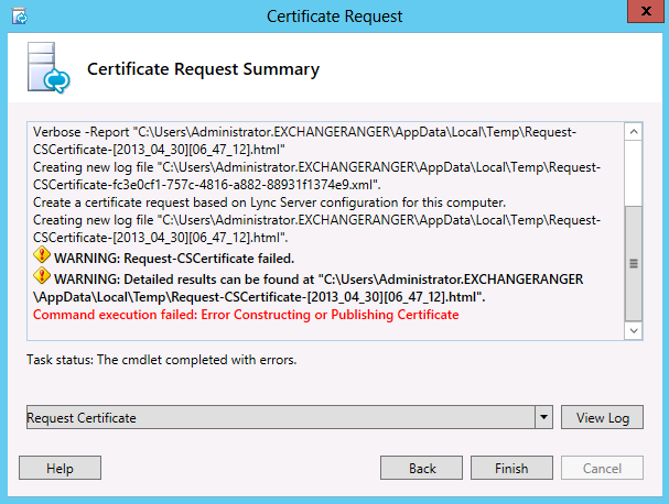 Command Execution Failed Error Constructing Or Publishing Certificate Technet Articles