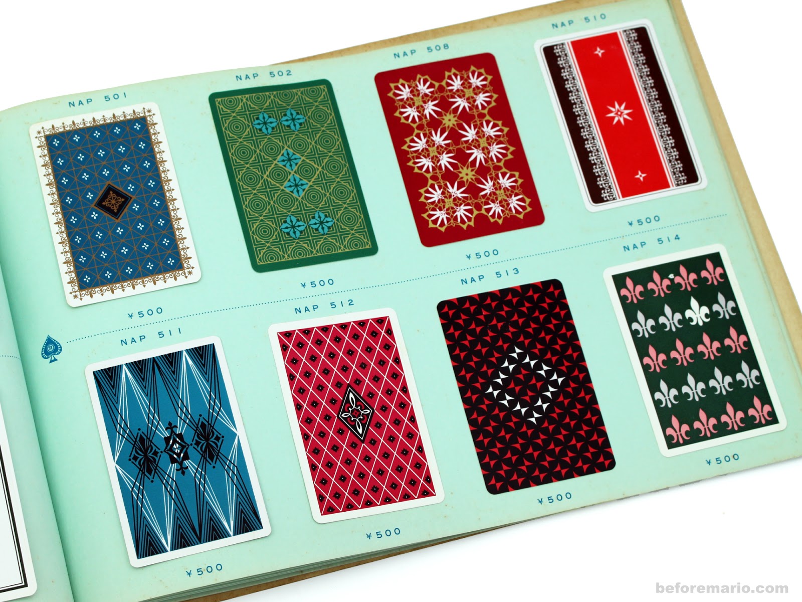 beforemario: Fifty year old Nintendo Playing Card sample book