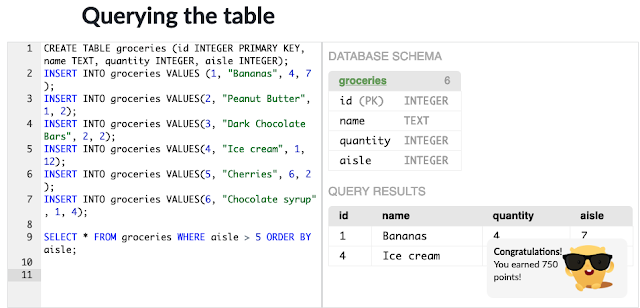 Khan Academy- Welcome to SQL