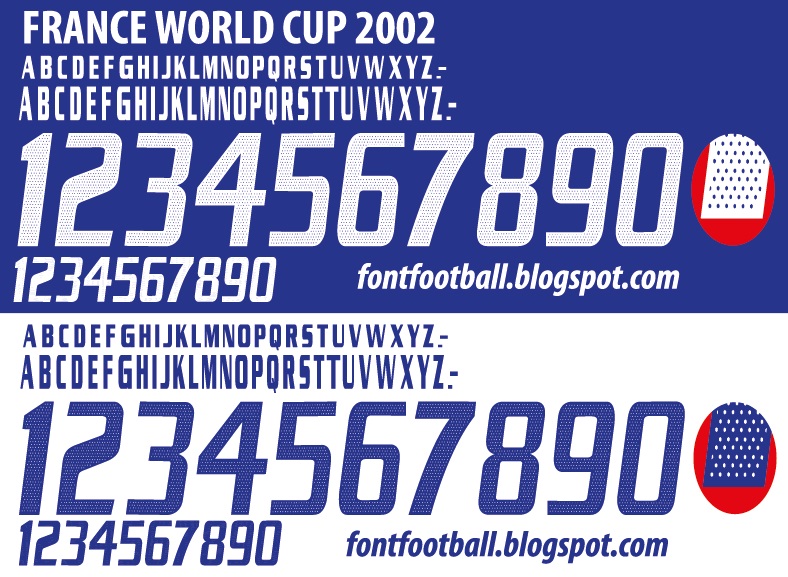 FONT FOOTBALL: Font Vector France World Cup 2002 kit