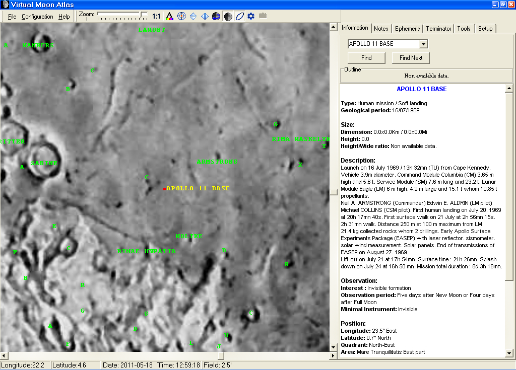 Infobservador: Virtual Moon (mapa lunar)