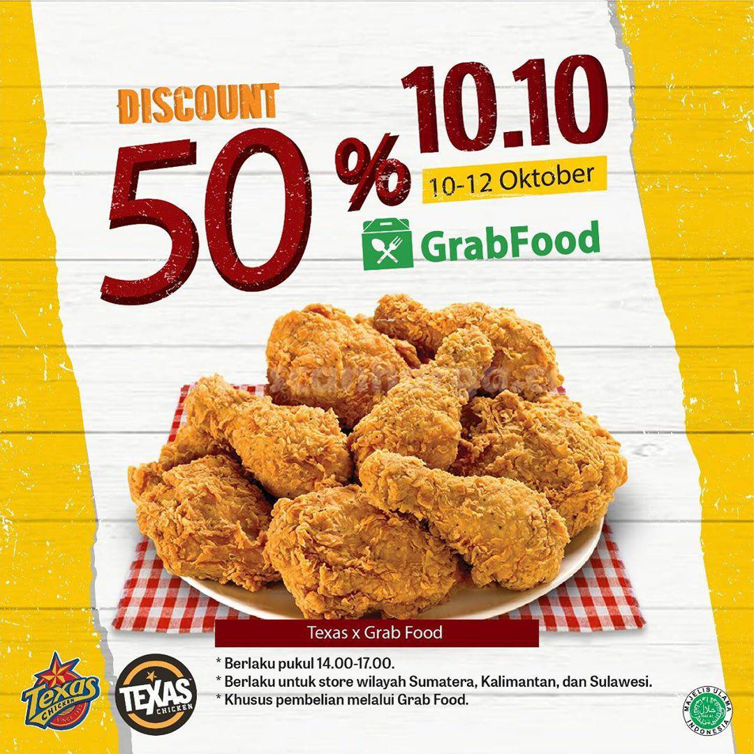 Promo Texas Chicken Diskon 50% Menggunakan Grabfood | scanharga