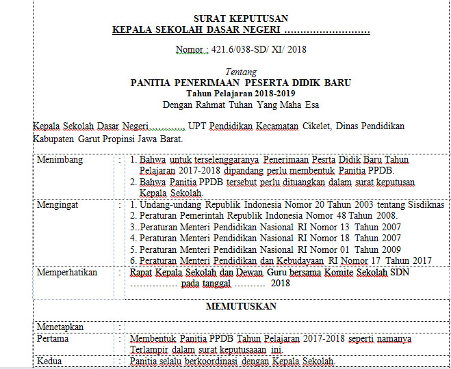 CONTOH SK PPDB TERBARU BESERTA LAMPIRAN - LAMPIRANNYA - DATA SEKOLAH