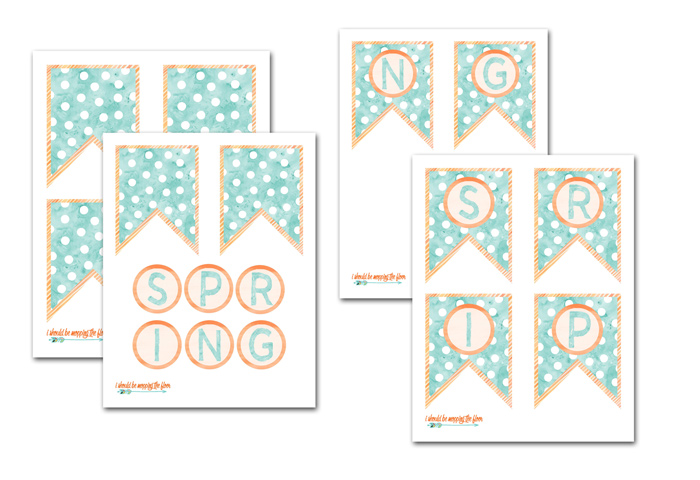 Free Printable Watercolor Spring Banner | i should be mopping the floor