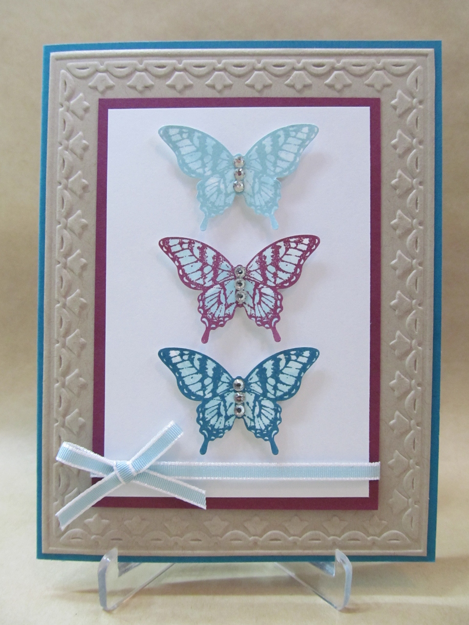 Savvy Handmade Cards: Elegant Butterfly Trio Card