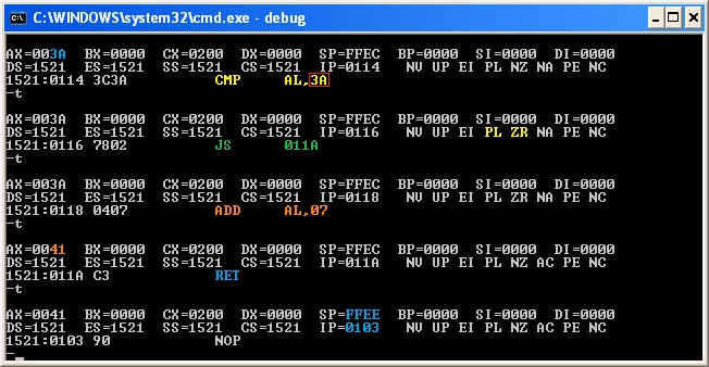 Coding and testing the procedure nibble_to_ASCII