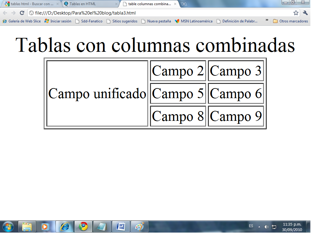 MODULO 4 - Lección 5 - HTML: TABLAS