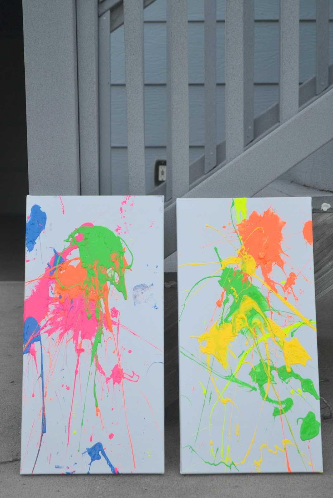 Egg Shell Splat Canvas Painting - Building Our Story