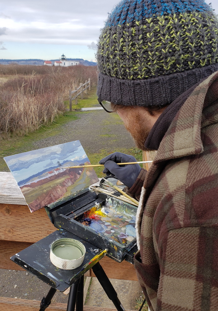 in plein air: "Point no Point Headland" plein air landscape painting by ...