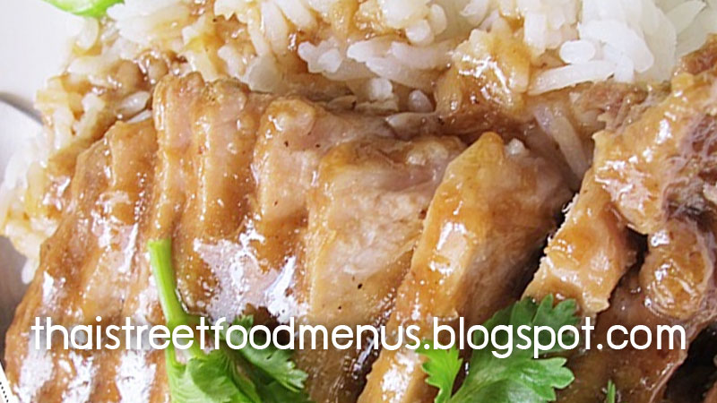 Thai Rice with Chopped pork menu (Khao-Nah-Mooh) - Thai food menu Thai ...
