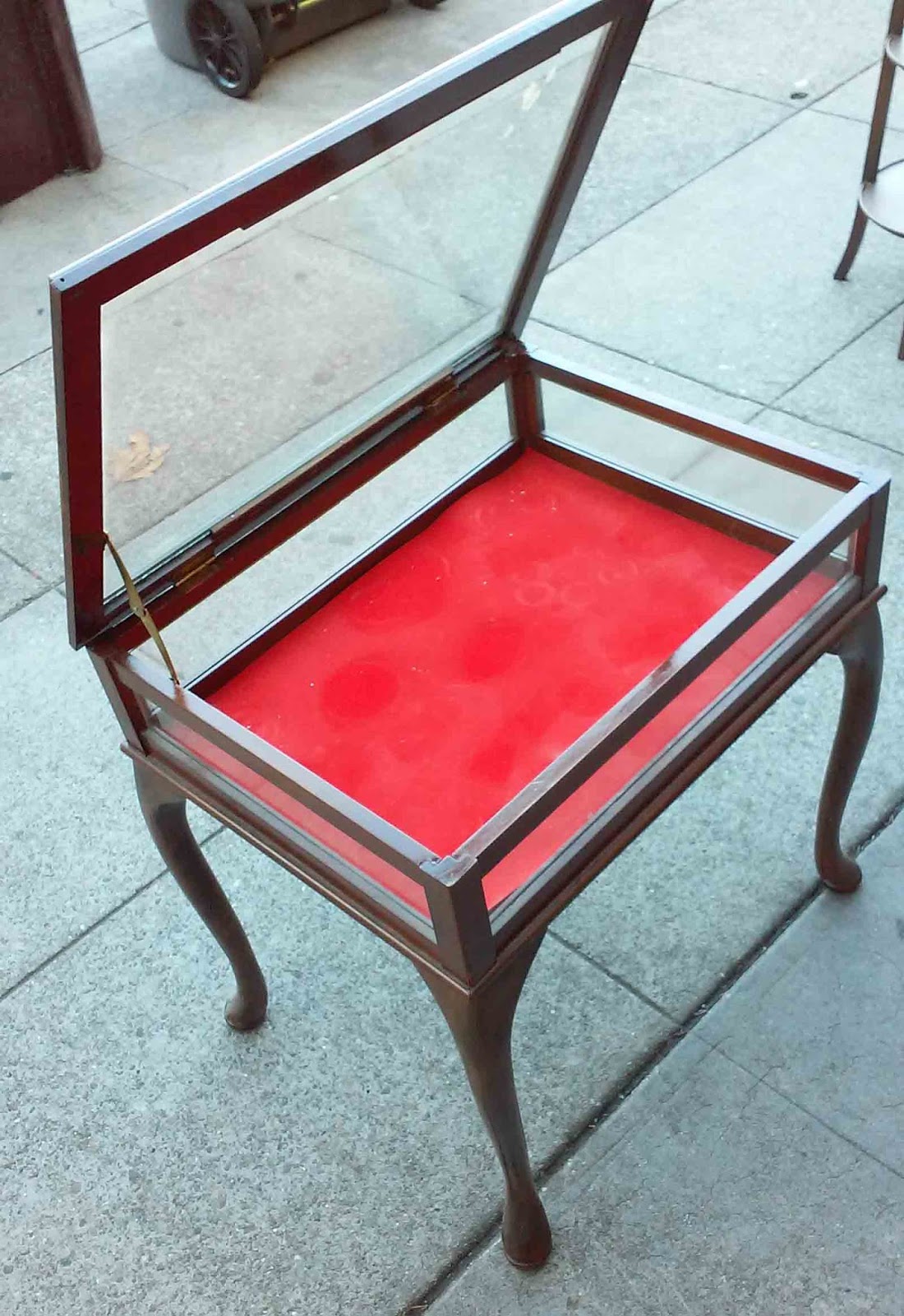 UHURU FURNITURE & COLLECTIBLES: SOLD Display Case End Table - $50