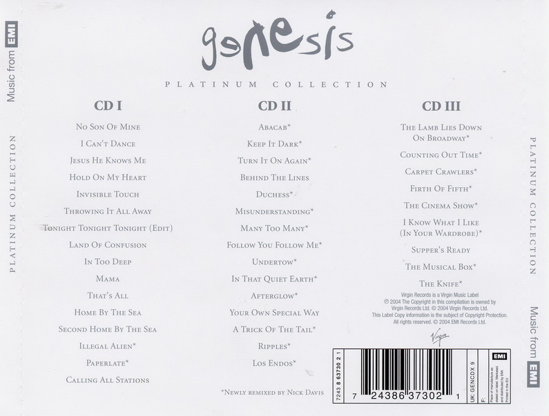 ENTRE MUSICA: GENESIS - Platinum collection (3 CDs)