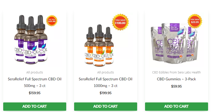 Online Best Products 4U: Sera Relief CBD Oil: Pain Relief, Muscle Aches ...