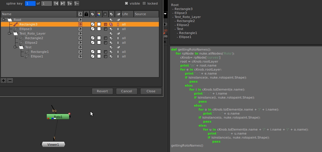 Getting roto shapes name