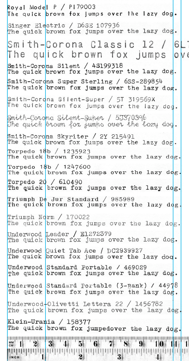 x over it: 100 typewriter typefaces compared