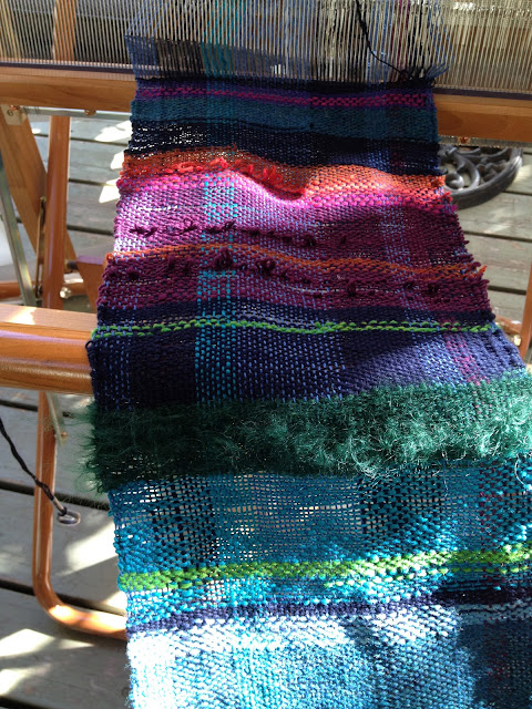 CENTERING WITH FIBER: Saori weaving student for a 3 day workshop