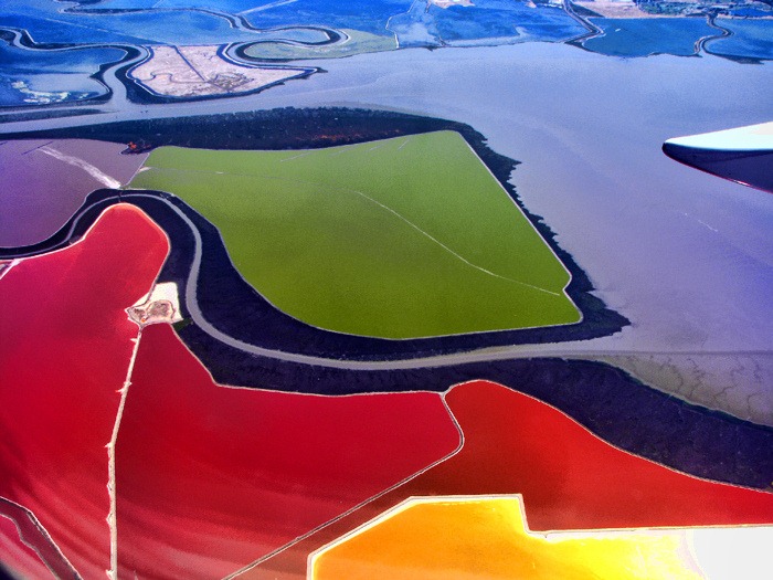 Beautiful San Francisco Multi colored Salt Ponds ~ Great Panorama Picture