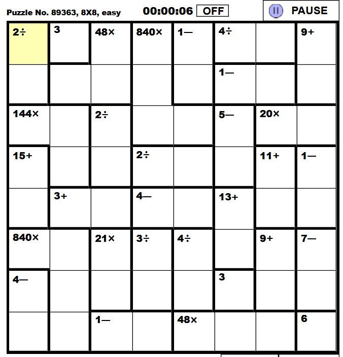 Webster's KenKen Puzzle Logic Revealed: KenKen Puzzle Number 16