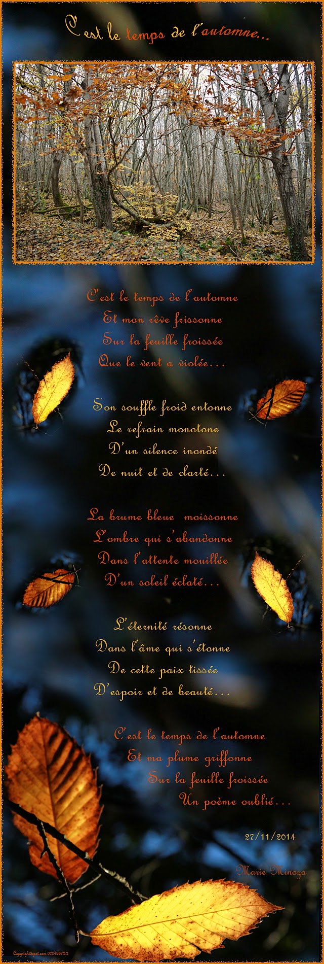 Au pays des images et des mots: Poèmes:...C'est le temps de l'automne...