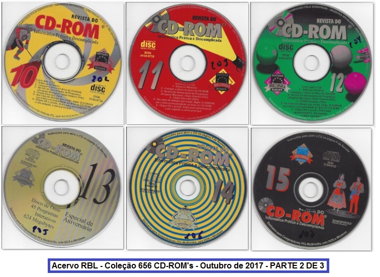 PUBLICADOS BRASIL: Coleção 656 CD-ROM's - Parte 2 de 3 - Outubro de 2017