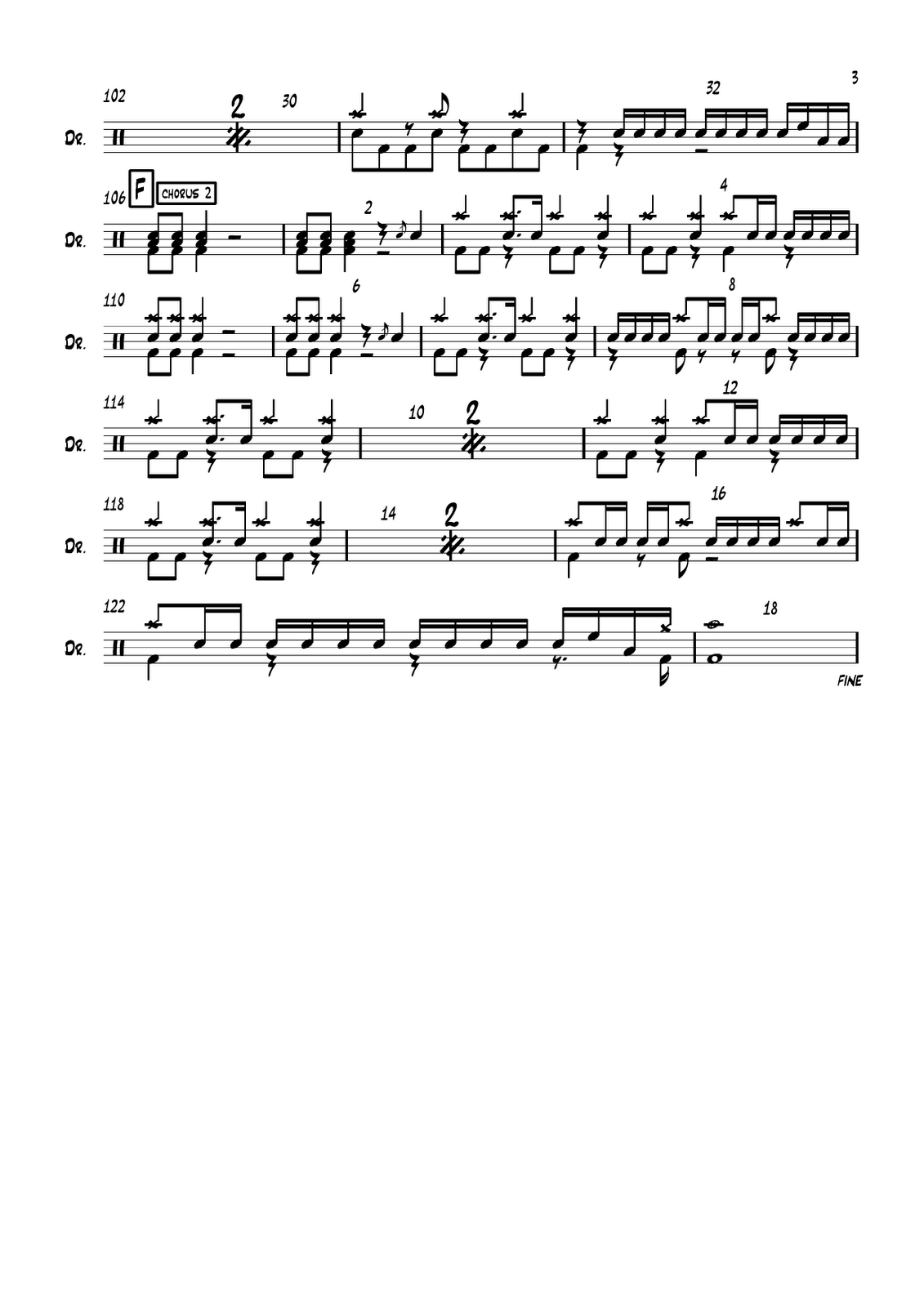 drum scores: One Way by Hillsongs United