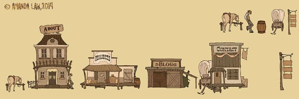 Webslinger: Old Western Town Design | Amanda Law Concept Art & Illustration