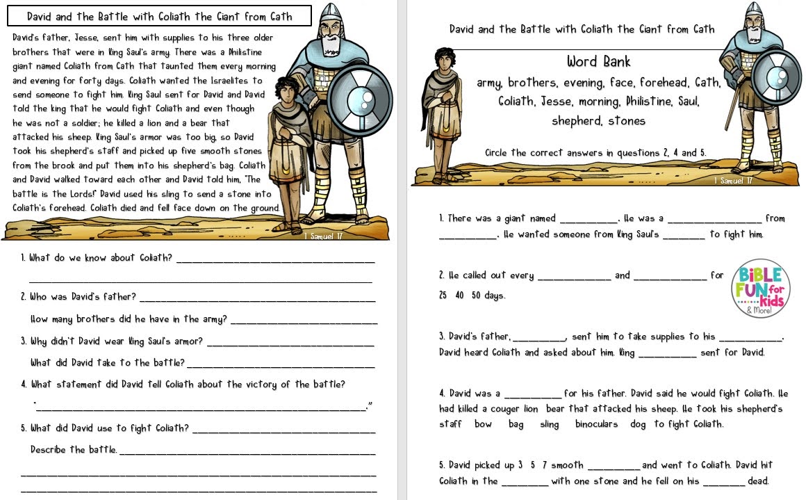 David Faces Goliath | Bible Fun For Kids
