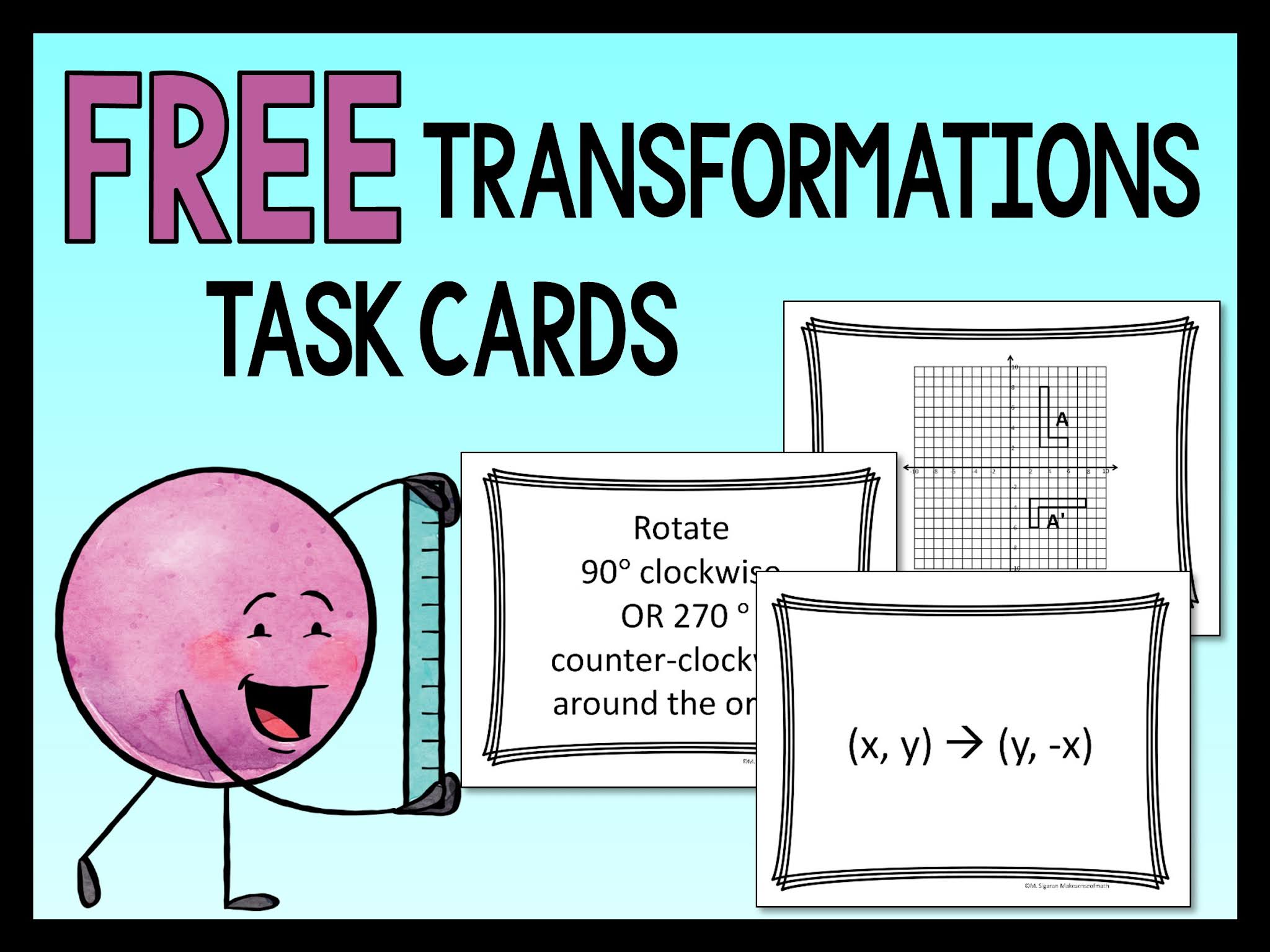 FREE Transformation Task cards - Make Sense of Math