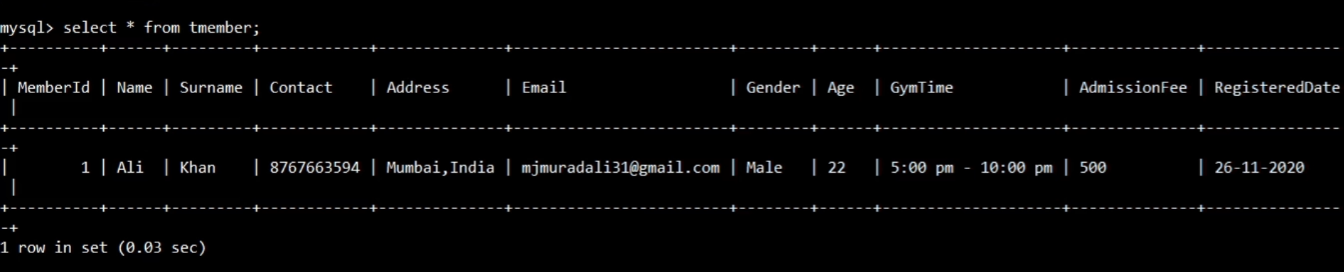 Gym Management System Project using Java and MySQL
