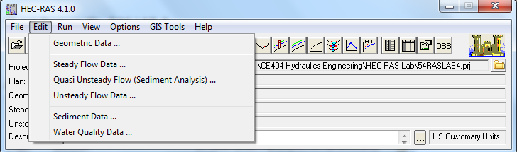 HEC-RAS Tutorial: Geometric Data File
