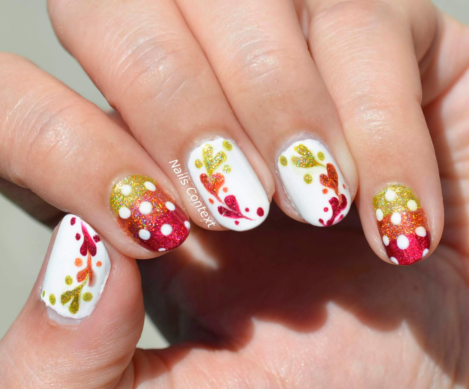 Nails Context: Fall Holo Drag Marble