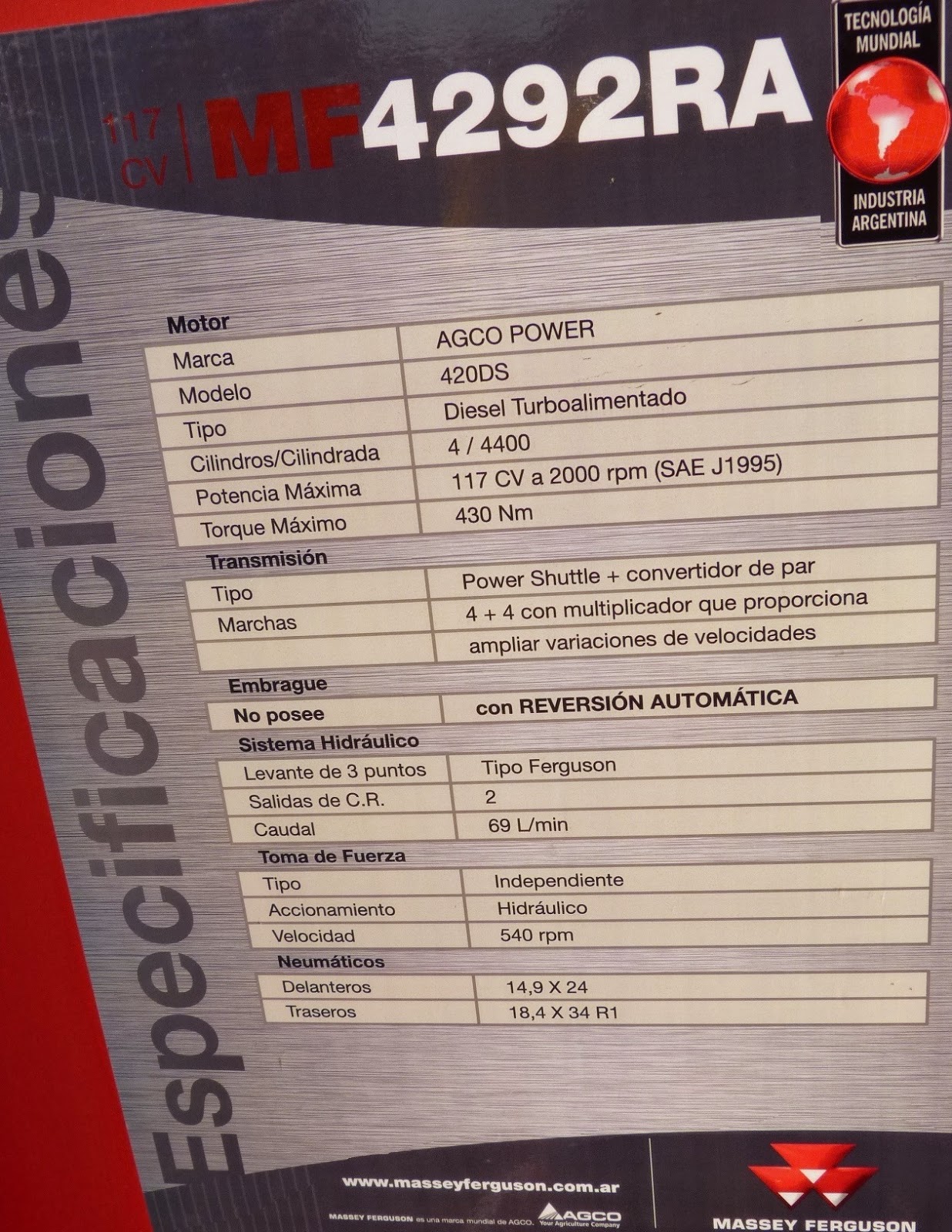 Pesados Argentinos: Massey Ferguson 4292 / 4292 RA