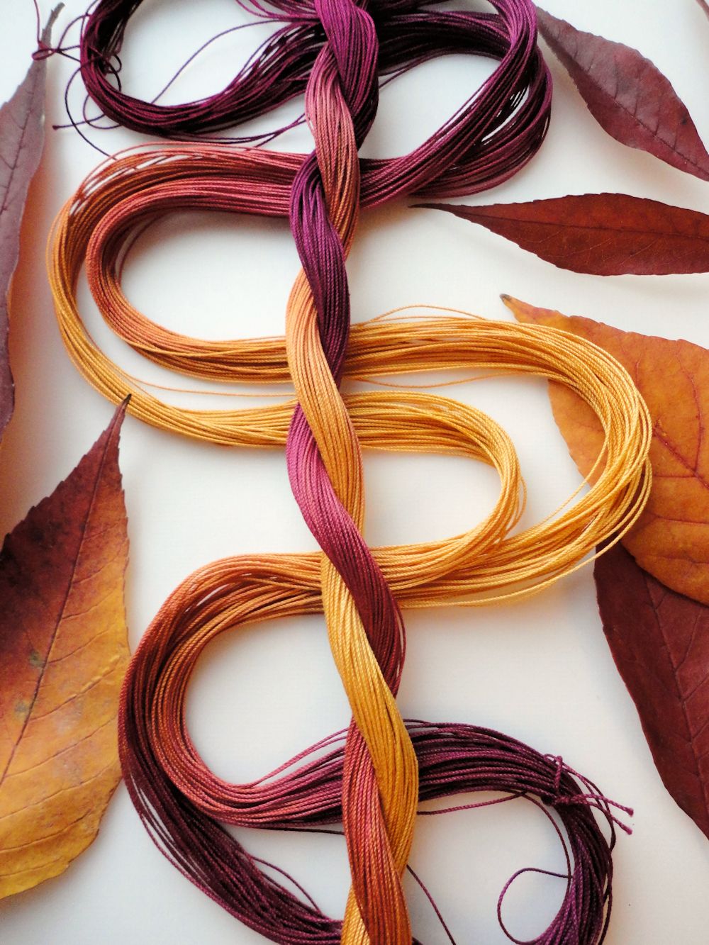 Yarnplayer's Tatting Blog: Gold Crimson hand dyed thread