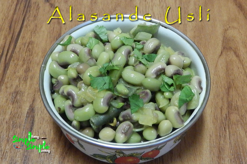 Simple Living Simple Cooking: Alasandekaalu Usli/Black eye peas Sundal