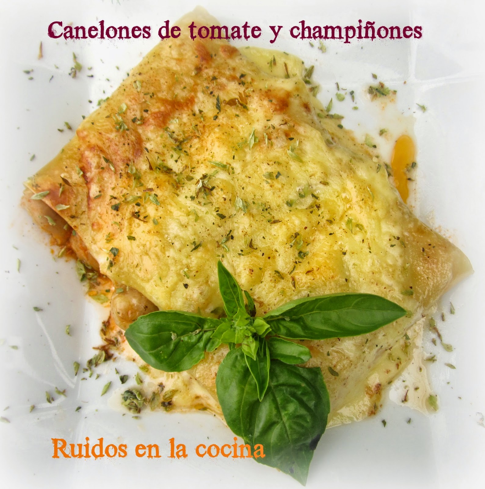 Ruidos en la cocina: Canelones con tomate y champiñones