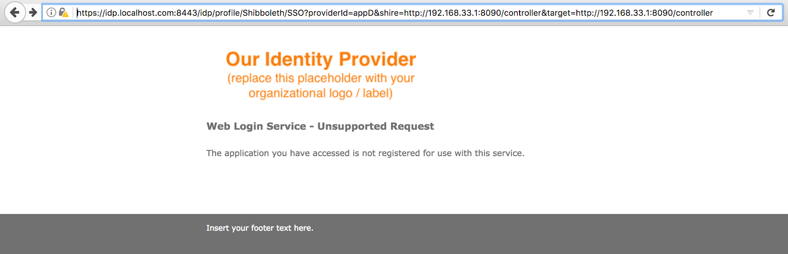 The application you have accessed is not registered for use with this ...