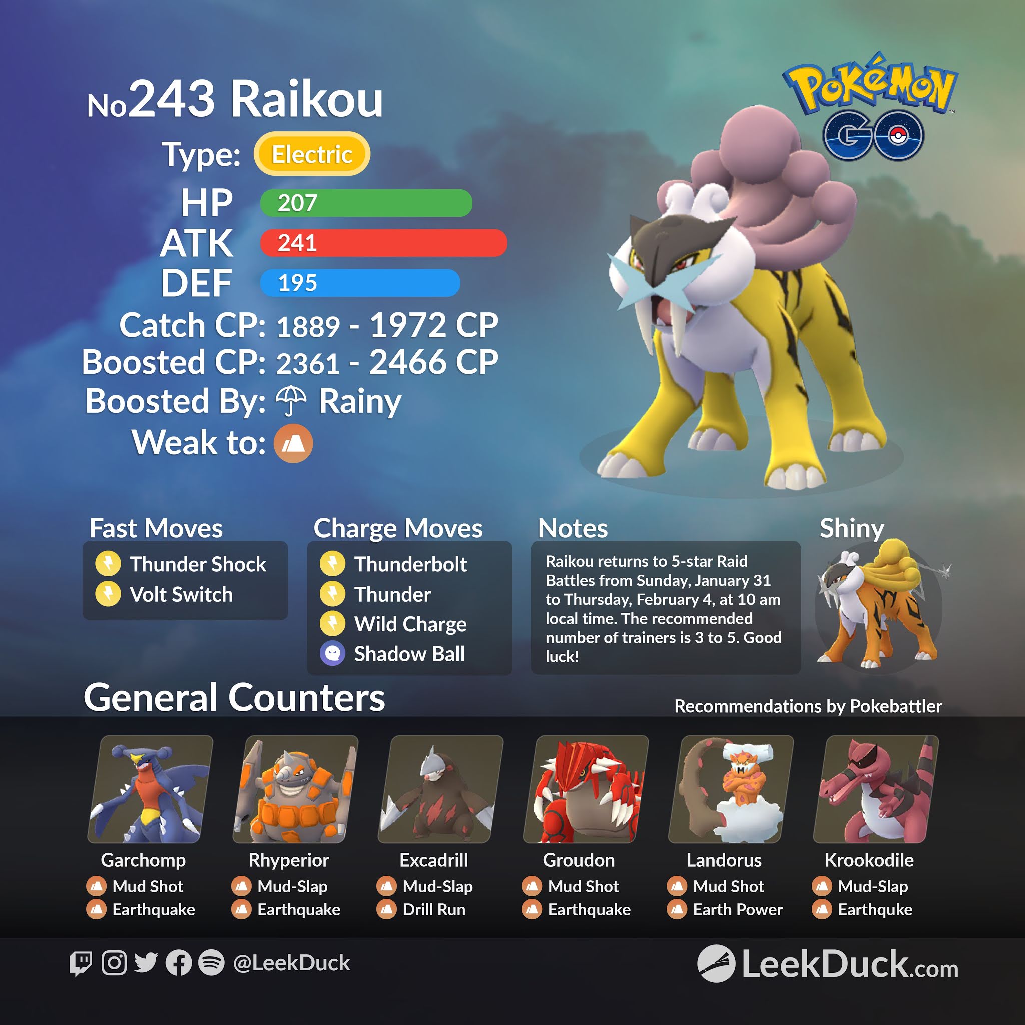 Raikou Infográficos + IV Chart | POKEMON GO BAURU