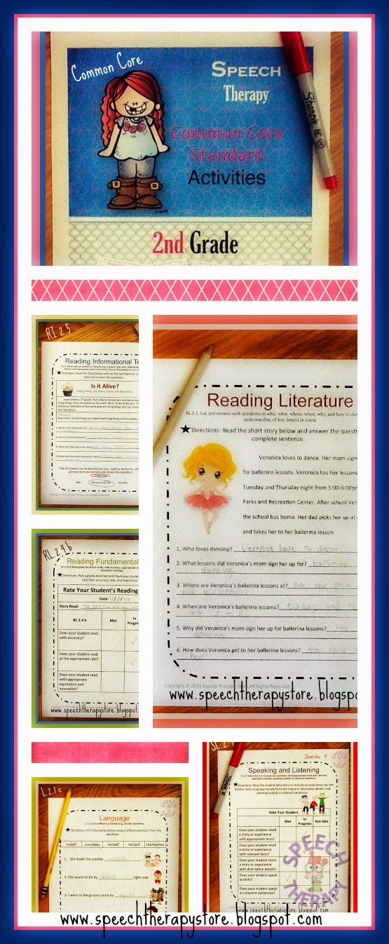 Speech Therapy: 2nd Graders and Common Core