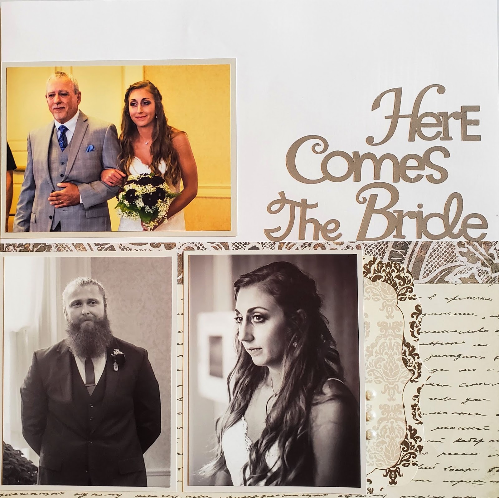 Random Memories: "Here Comes the Bride" - Two Page Wedding Layout