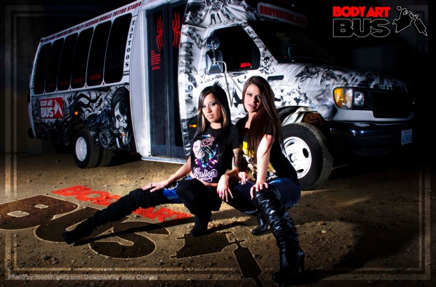 Model Vanity joins Body Art Bus at Viva Las Vegas 2011