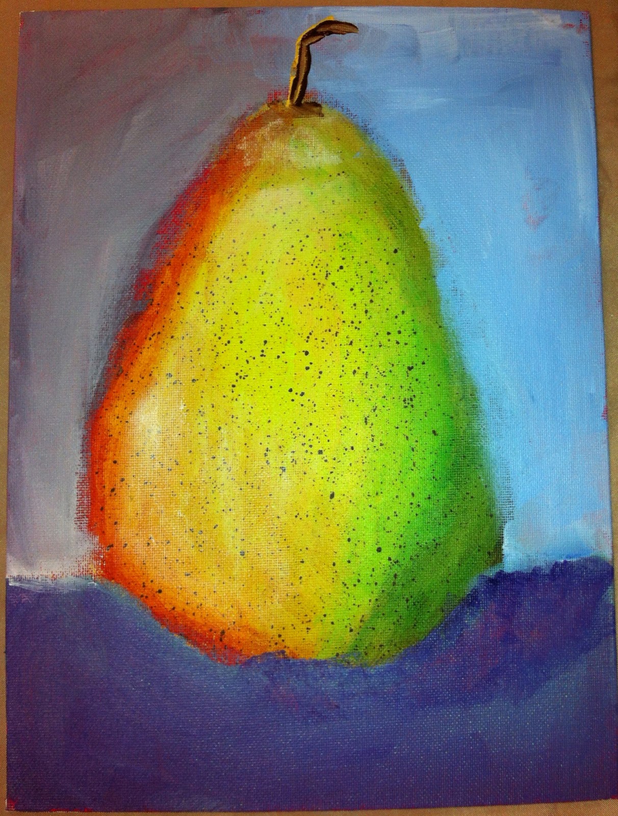 Angela Anderson Art Blog: Pear Acrylic Paintings - Kids Art Class