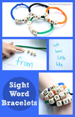 Kitchen Floor Crafts: Sight Word Bracelets