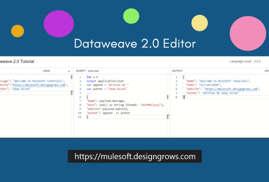 Dataweave 2.0 Online Editor Playground of MuleSoft Anypoint Studio