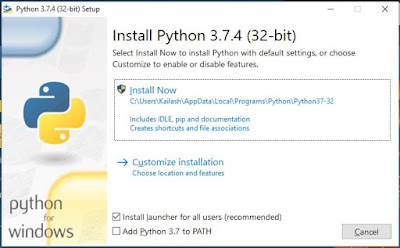 KAILASH'S BLOGS: How to install python on Windows